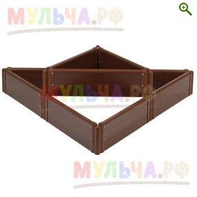 Клумба-конструктор из ПВХ, 3 панели, длина 1.1 м, цвет коричневый ...